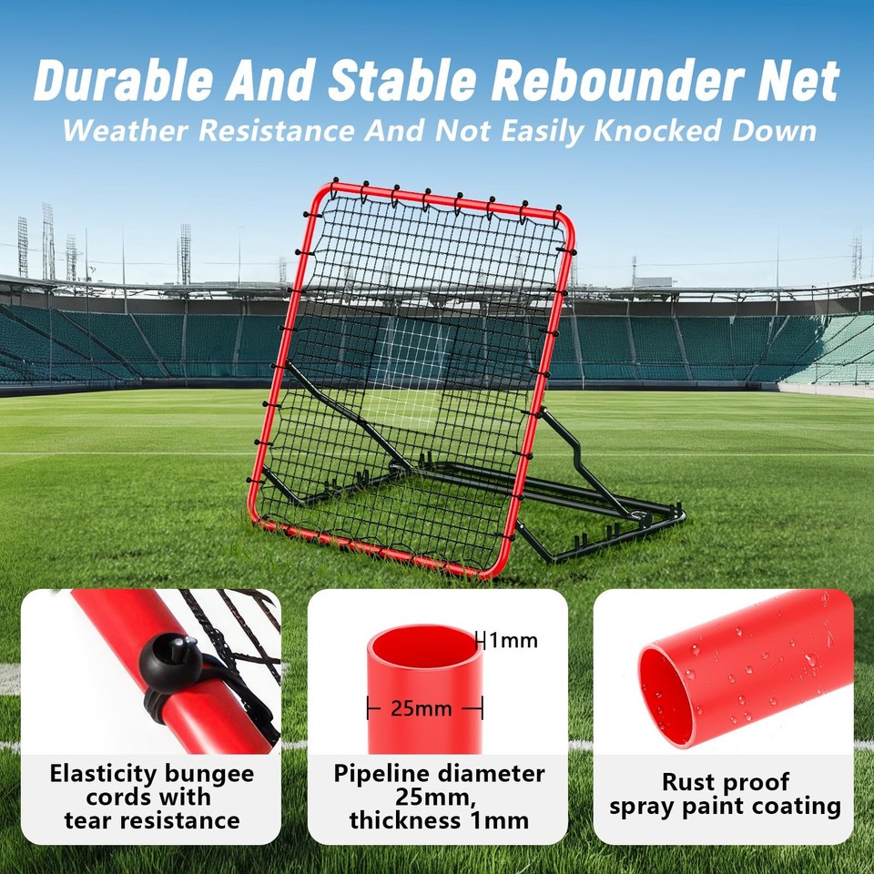 Baseball Rebounder,4x4.5FT Soccer Rebounder with 4 Adjustable Angles ...