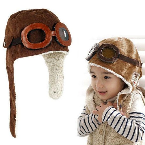 BABY TODDLER CHILD PILOT GOGGLES AVIATOR FLEECE WARM HAT CAP FUN GIFT ...