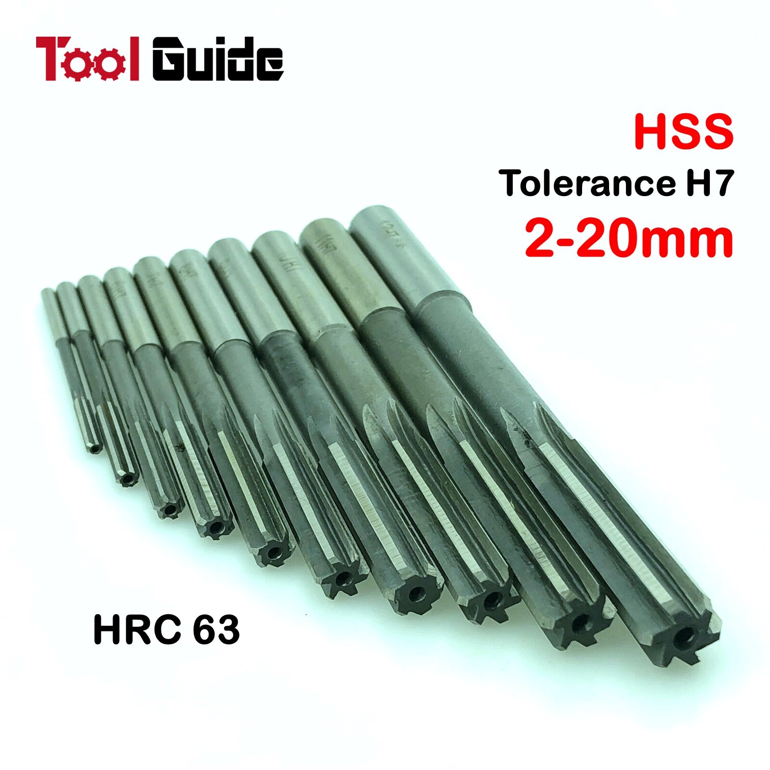 2mm-20mm Straight Shank Reamer HSS H7 Machine High Speed Steel Parallel ...