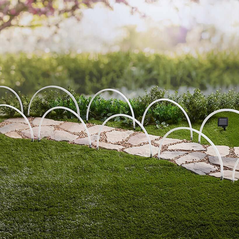 Solar LED ARCHES 4 Pk Garden Yard Sidewalk Pathway Lawn Outdoor ...