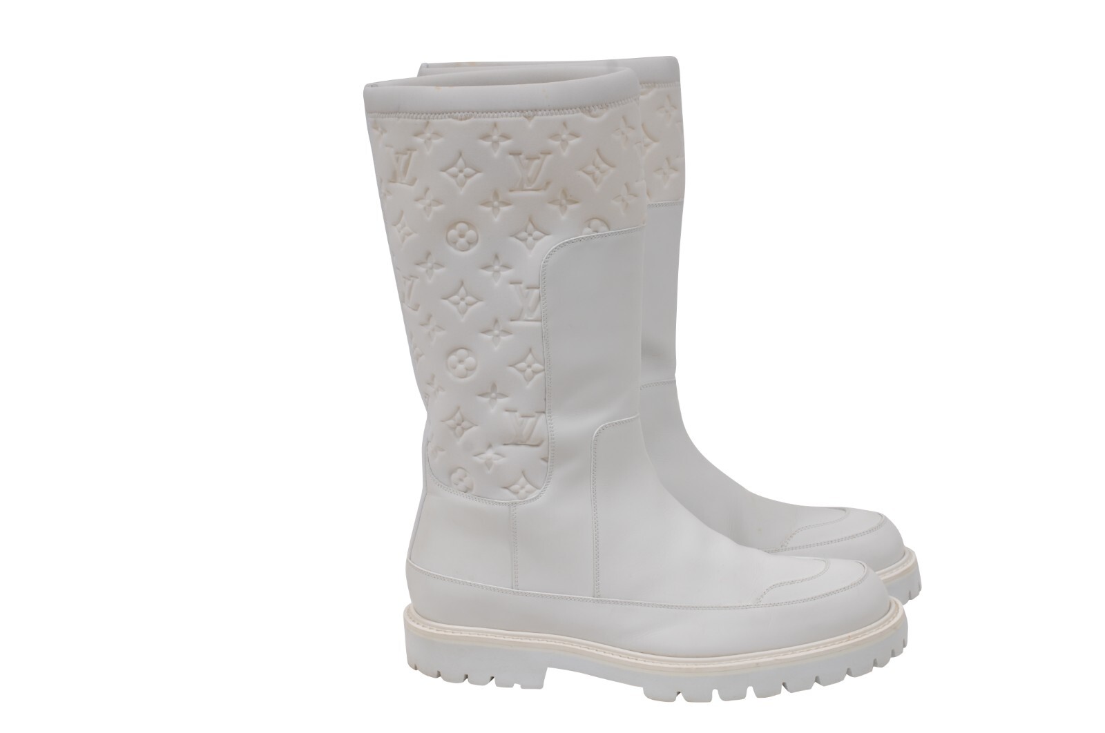 Louis Vuitton Mens Monogram Embossed Neoprene Boots U… - Gem