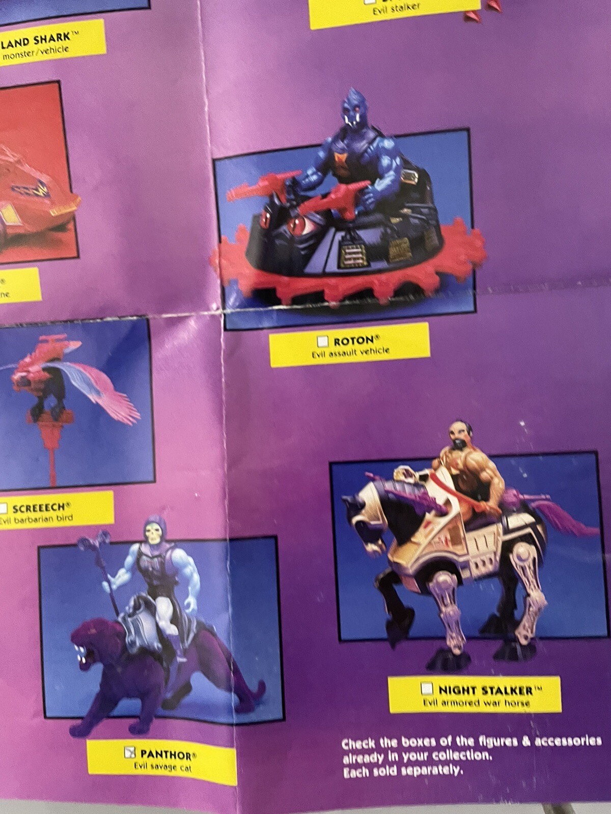 Masters Of The Universe Figure & Vehicle Checklist Poster 1985 Vintage ...