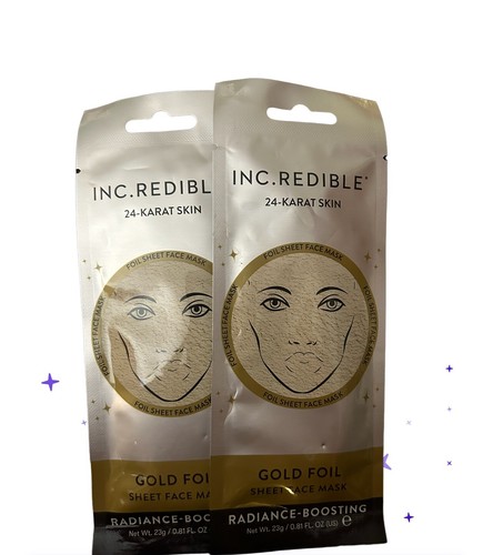 Inc-Redible 24-karat Gold Foil Face Mask ( 2 Pack) 843060147861| eBay