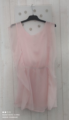 Haut fluide rose légèrement transparent à volants Tally weijl taille 34 ...