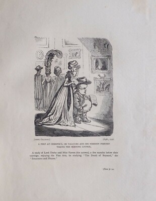 1886 ORIGINAL CARTOON CARICATURE PRINT JAMES GILLRAY PEEP AT CHRISTIE'S ...
