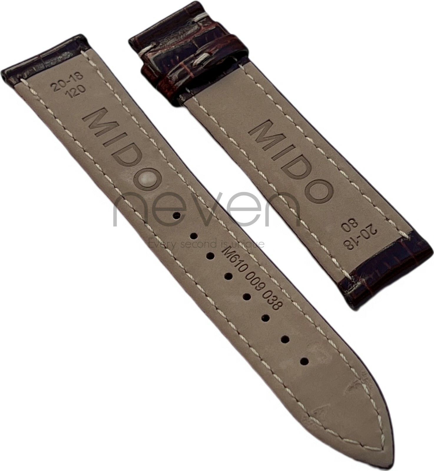 MIDO - BRACELET - GENUINE LEATHER - 20 x 18MM - BROWN - NOS | eBay