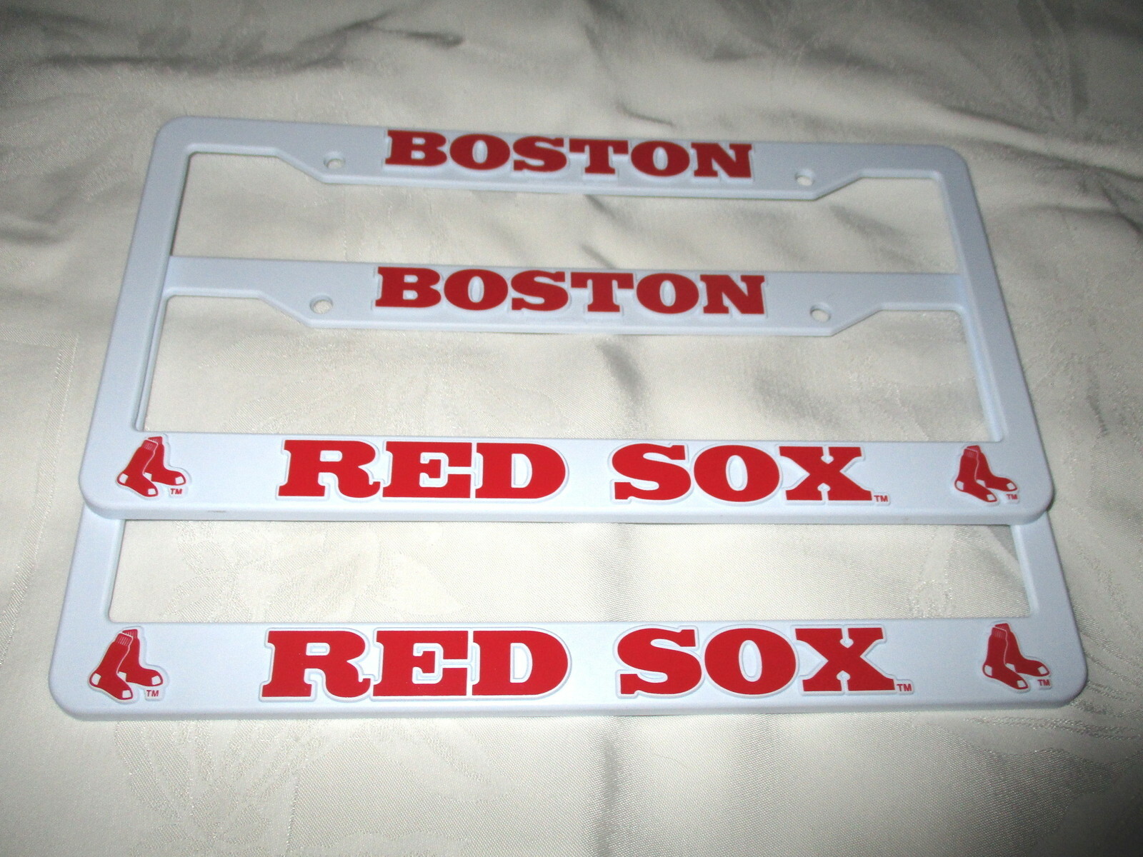TWO (2) BOSTON RED SOX EMBOSSED LICENSE PLATE FRAMES #04 - NEW | eBay