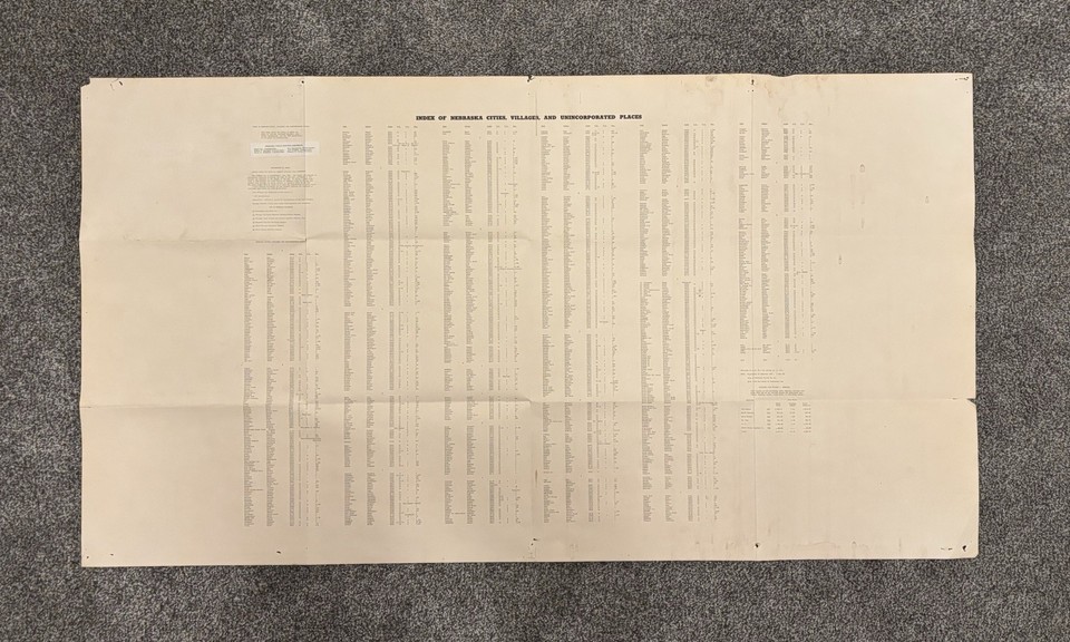 Antique Railroad Official Railway Map of Nebraska 1974 • 45” x 24 ...