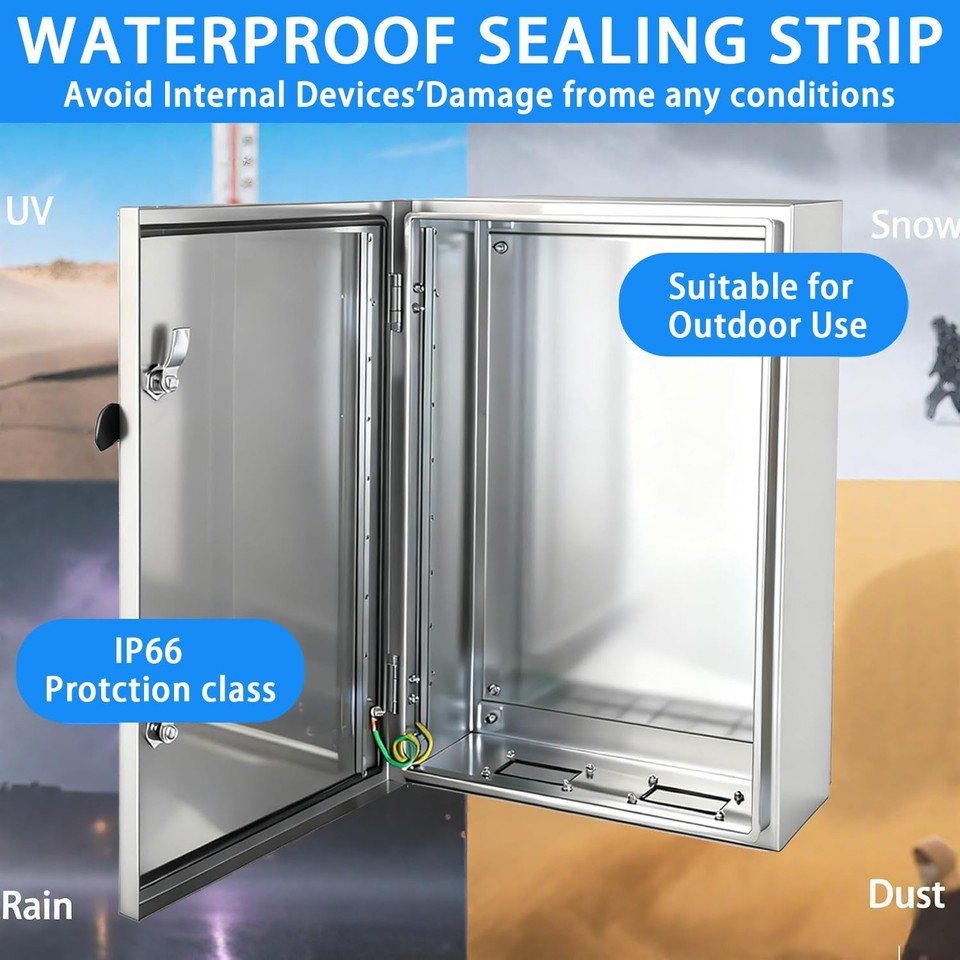 24x24x12" 304 Stainless Stee IP66 Enclosure Waterproof Dustproof ...