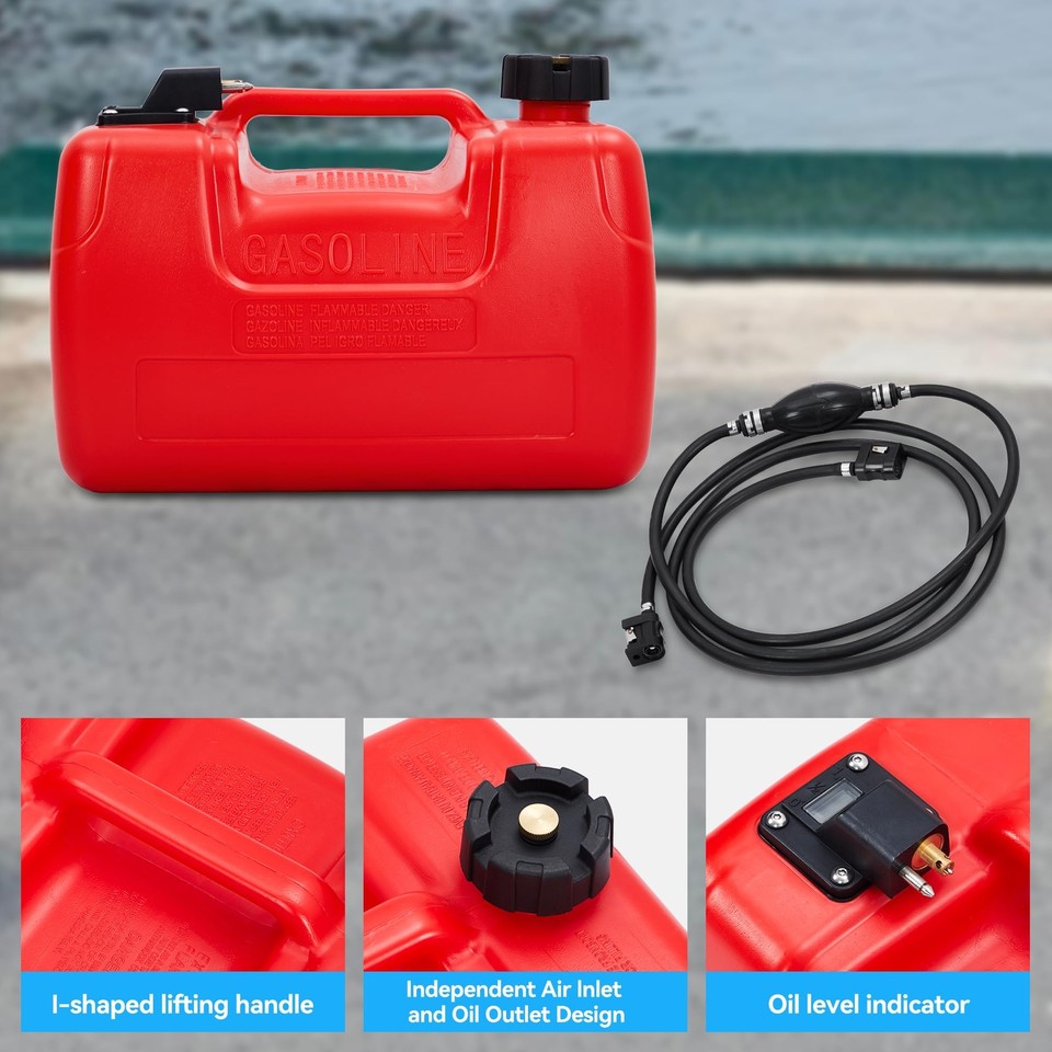 3 Gallon 12L Portable Boat Fuel Tank Marine Outboard Motor Fuel Tank w ...