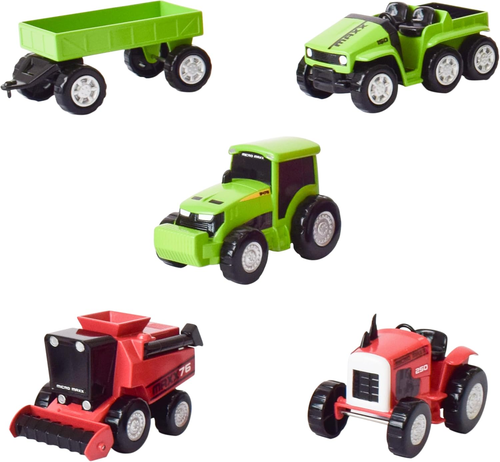 Maxx Action Farm Construction 5Pk Toy Truck Set, Includes Wagon, 6X6 ...