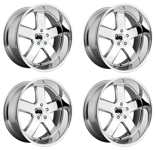 Set 4 US Mag U116 Hustler 20x9.5 5x5 Chrome Plated Wheels 20" 1mm Rims ...
