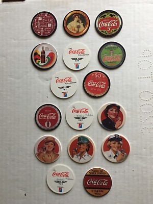 1993 Collect-A-Card Coca-Cola "Coke Cap" Pogs Series 1 and 2 Set of 16 ...