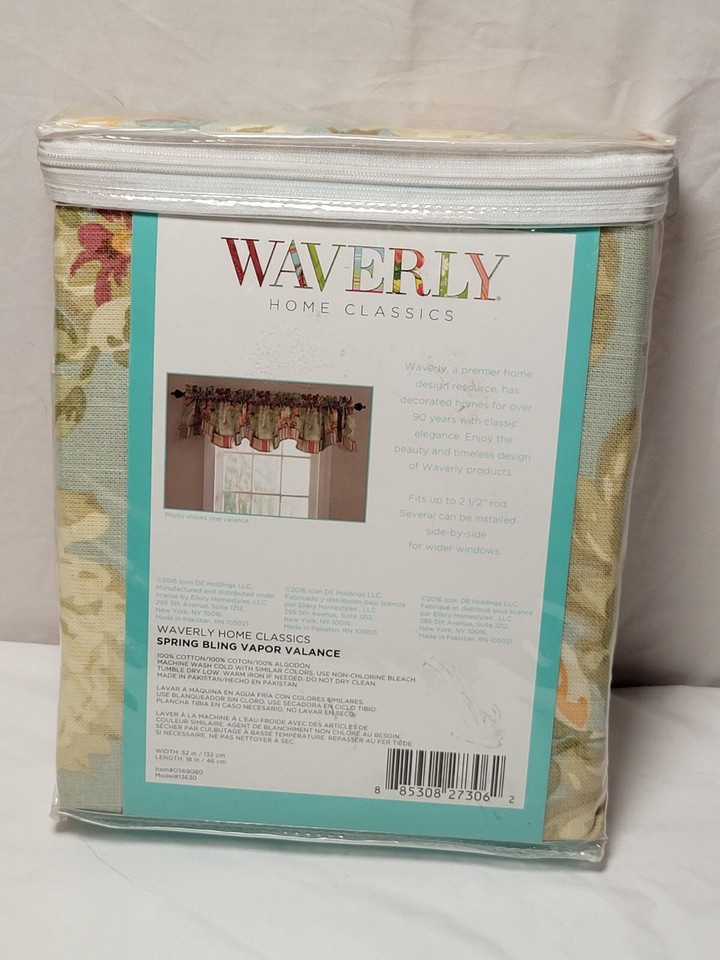 Waverly One Spring Bling Scallop Valance Vapor 52”X18” NIP 885308458780 ...
