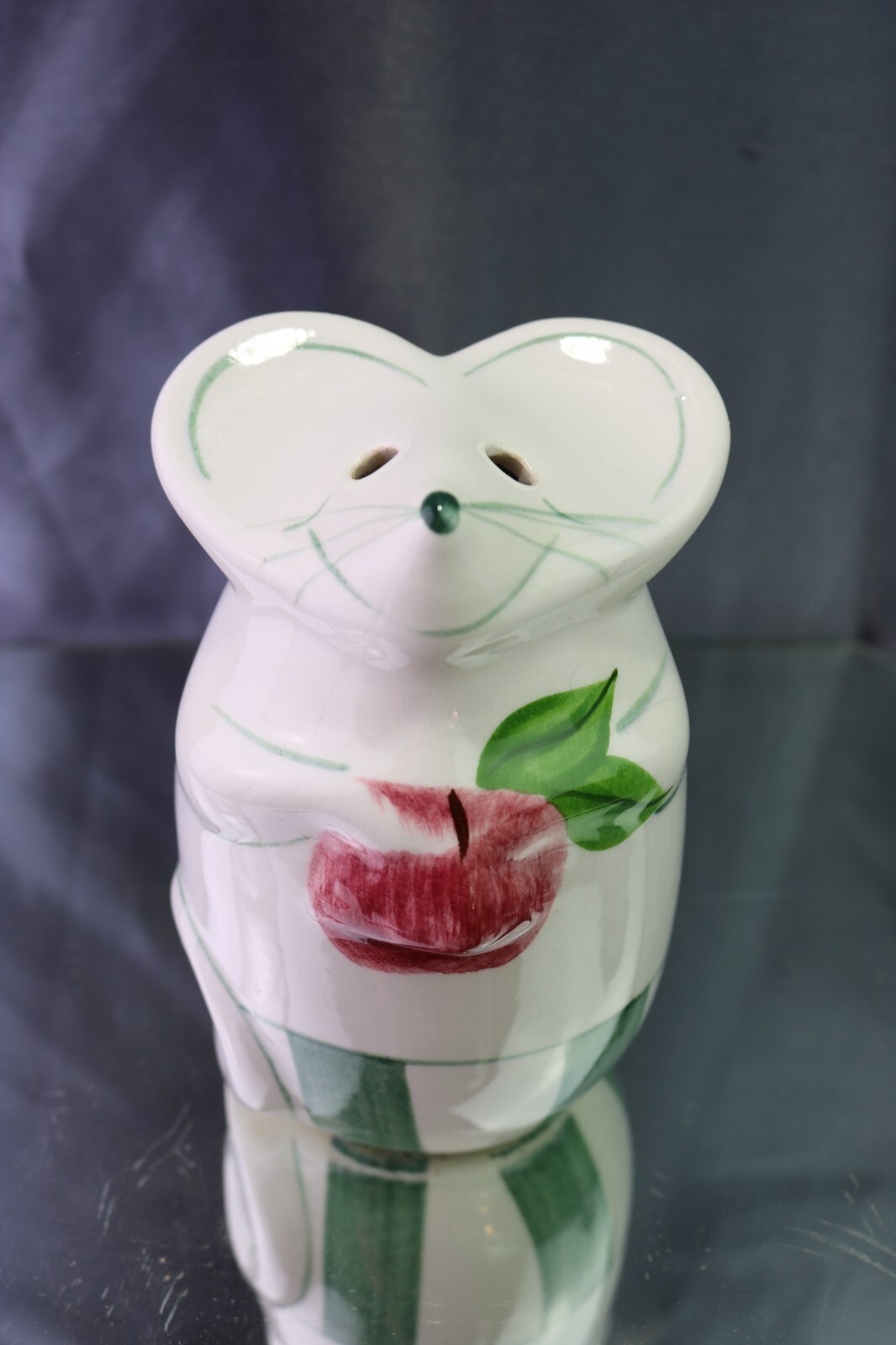 MOUSE Cheese Shaker Green Stripe Red Apple with Stopper | eBay