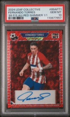2024 Leaf Collective Auto FERNANDO TORRES 1/1 Red Shimmer PSA 10 POP 1 ...