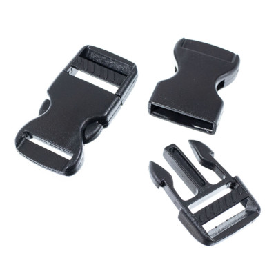 5 pack Plastic Buckle Backpack Straps Webbing - Black - 1 Inch & 3/4 ...