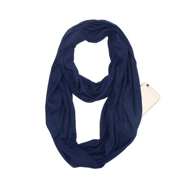 Infinity Scarf With Zipper Pocket Women Convertible Soft Loop Ring Neck ...