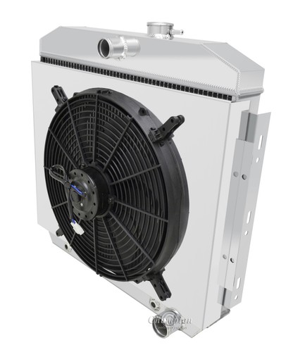 3 Row Discount Champion Radiator W/ 16" Fan and Shroud for 1955 - 1957 ...