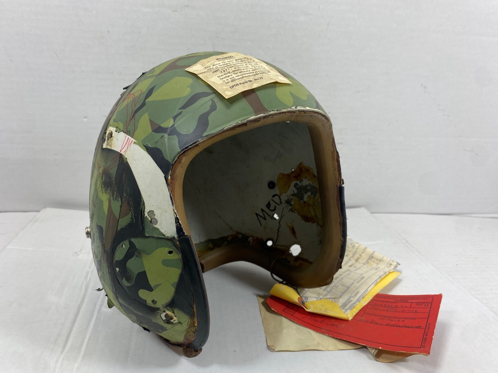 B-52 Camo Hgu-26 Flight Helmet Shell, used-demil Medium Carswell Tags ...