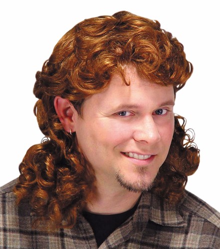 Mullet Wig Curly Hair Redneck Hillbilly Long Back Auburn Blonde Black ...