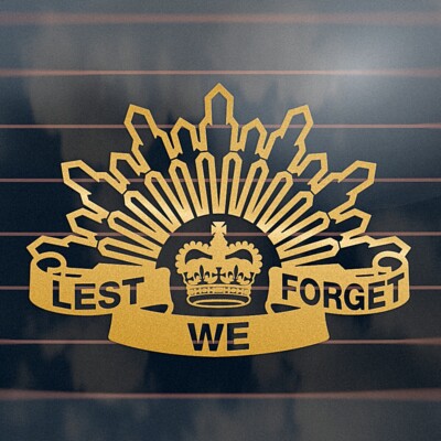 LEST WE FORGET Sticker 235mm anzac aussie army patch badge shield decal ...