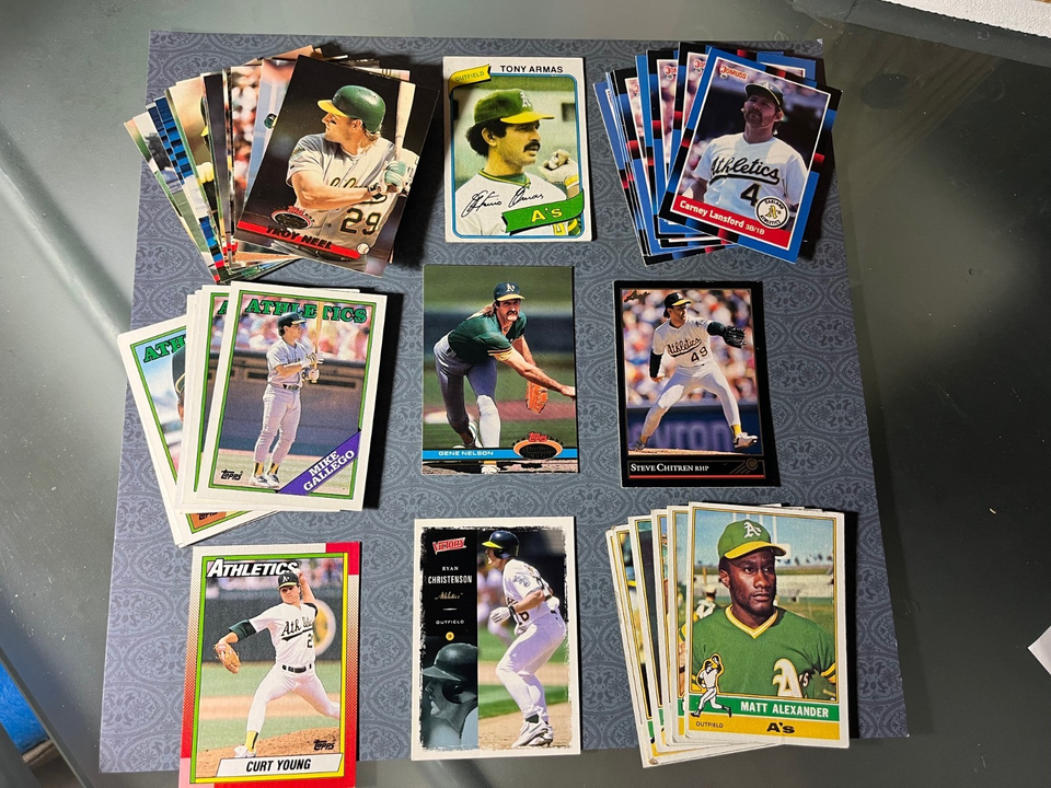 370 Oakland Athletics A's Baseball Cards Collection Lot with Duplicates ...