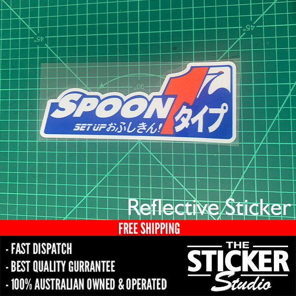 Spoon Sports Sticker #4 Decals Reflective Vinyl Evo Mitsubishi Honda ...