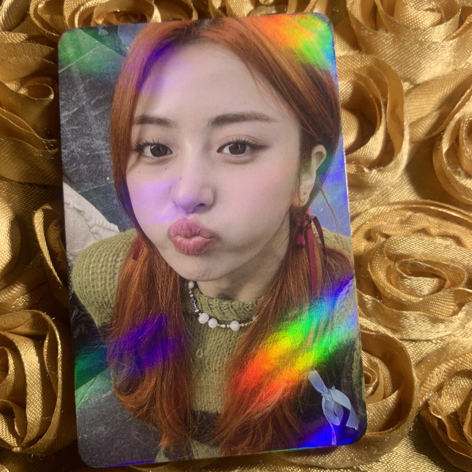 YUNJIN LE SSERAFIM Edition Celeb K-pop Pretty Girl Shiny Photo Card ...