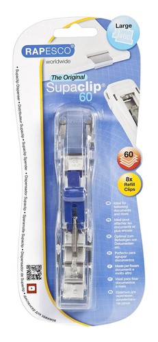 Rapesco RC6008SS Supaclip 60 See Through Heavy Duty Dispenser and 8 ...