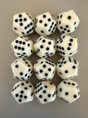 Double Six Dice 12 Sided D6 Black White Count 12 Die Lot Kickstarter | eBay