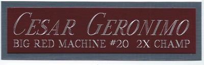 CESAR GERONIMO REDS NAMEPLATE AUTOGRAPHED Signed BASEBALL-BAT-JERSEY ...