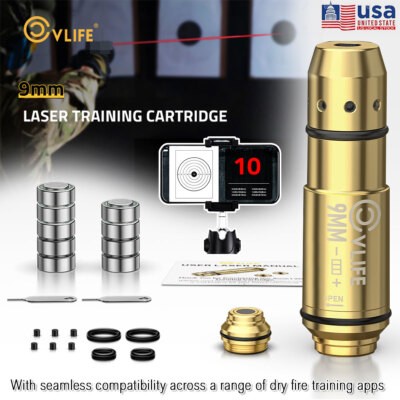 Red Laser Training Cartridge 9mm Caliber for Dry Fire Shooting Practice ...