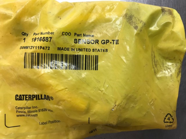 1916587 Genuine CAT High Pressure Oil Temperature Sensor Caterpillar ...