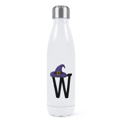 Letter W Witches Wizard Hat Double Wall Water Bottle Witch Halloween ...