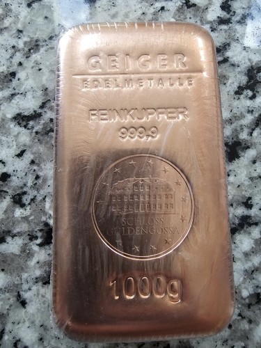 1000 gram Copper Bar .999 - Geiger (Hand Poured, .999 Fine) Made In ...