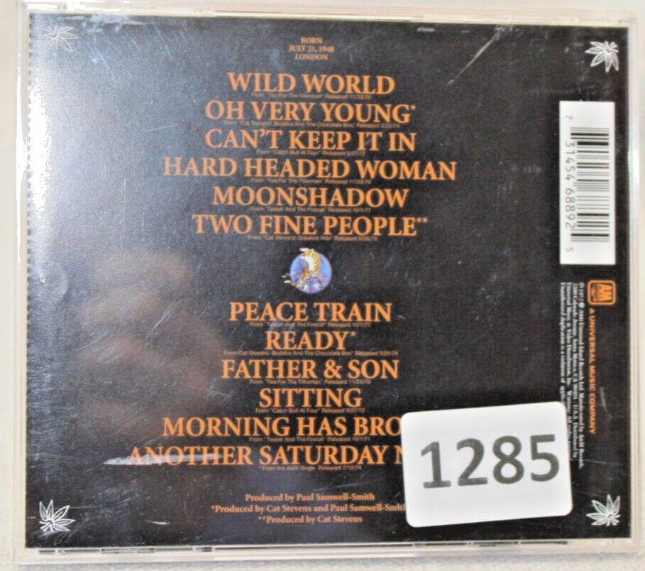 Cat Stevens Greatest Hits CD Music Wild World Peace Train 1972 / 2000 ...