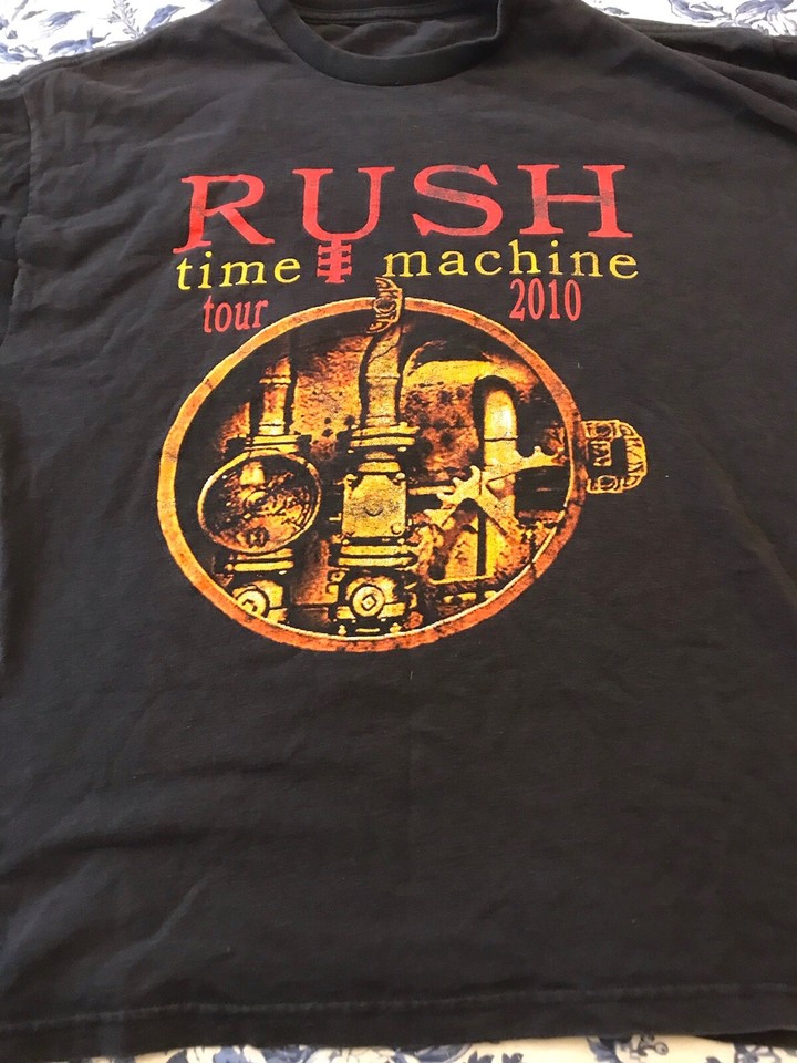Rush Band Shirt Men's Medium Black 2010 Time Machine Tour Canadian Rock ...