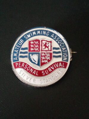 Amateur Swimming Association Personal Survival Silver Standard enamel ...