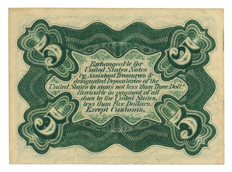 FR-1239 United States Fractional Currency 5c Note - Letter a On Front ...