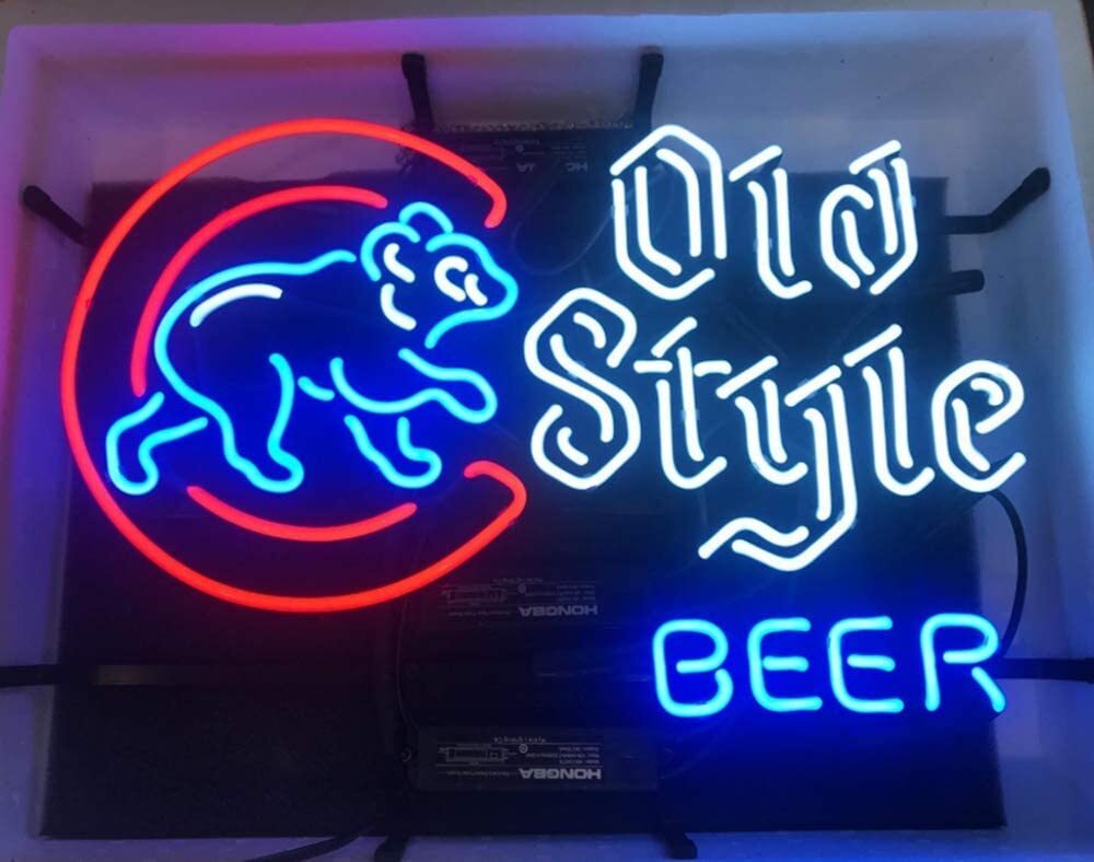 Chicago Cubs Old Style Beer Bar 24"x20" Neon Sign Lamp Light Nightlight ...