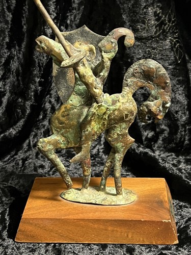 MCM Bill Lett Brutalist Mixed Metals w/Wood Base Knight St. George ...