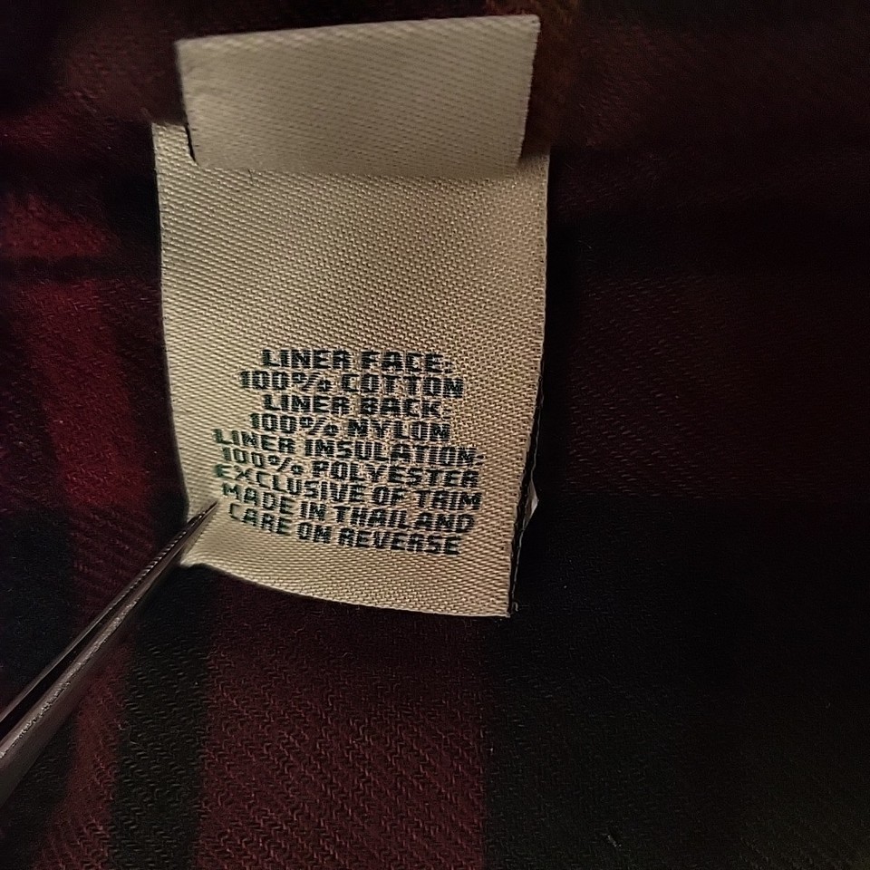 VTG LL Bean Jacket Mens Large Brown Blanket Lined Primaloft Chore Barn ...