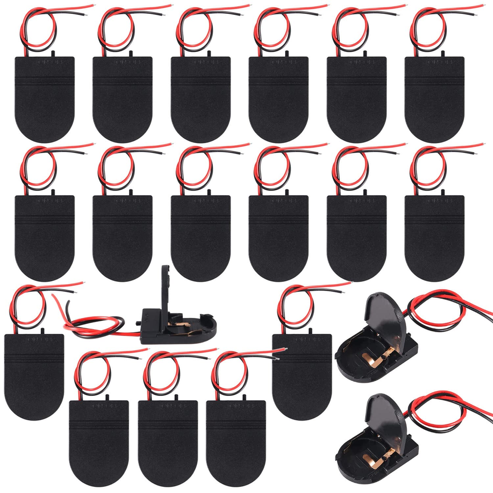 20PCS CR2032 Battery Holder Plastic 1 X 3V Button Coin Cell Battery ...