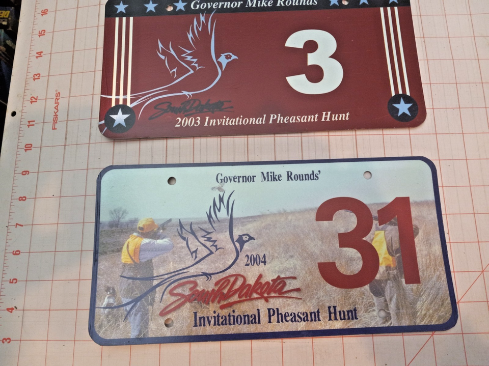 Vintage South Dakota Governor Mike Rounds Pheasant Hunt License Plates ...
