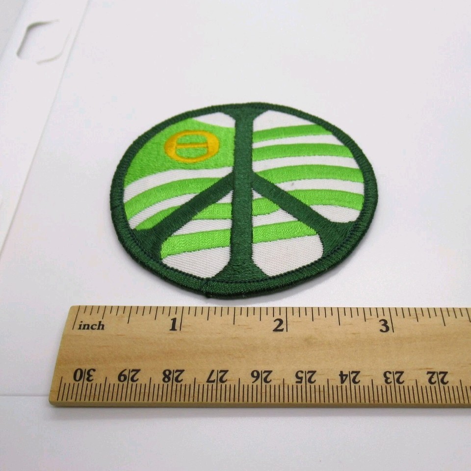 Ecology Peace Sign Patch Green Embroidered Iron On Environmental Symbol ...