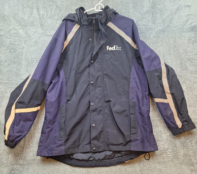FedEx Stan Herman VF Imagewear Reflective Rain Coat Windbreaker Hooded ...