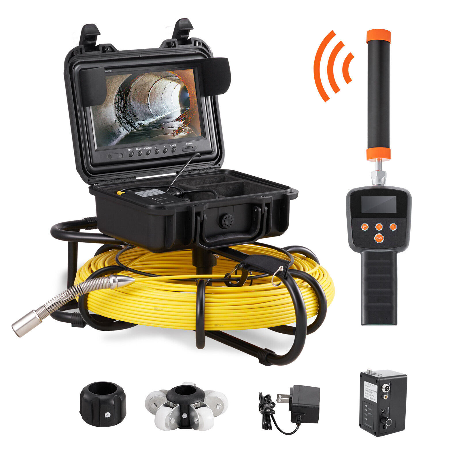 Vevor Sewer Camera 512 Hz Sonde 9in 720p Screen 300 ft Pipe Inspection ...