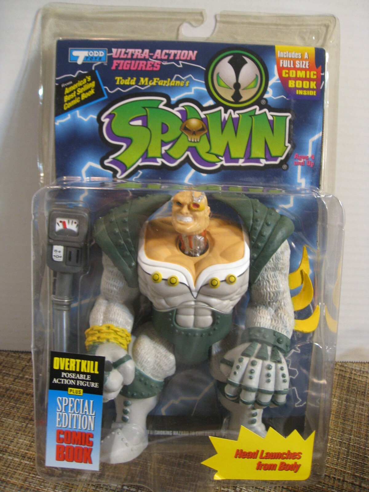 McFarlane Spawn Overtkill Action Figure - Green - Comic Book inside - 1994 | eBay