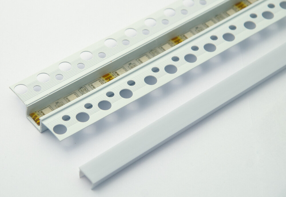 2M LED Profil mit Abdeckung Unterputz Leiste Rigips Gips Karton ...
